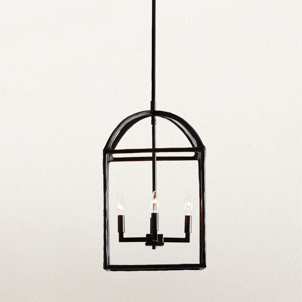 Modern Industrial Forged-Iron Pendant Light - Adjustable Height Hangin ...